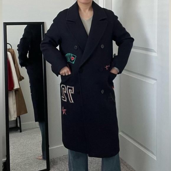 Mo&Co | Jackets & Coats | Moco Doublebreasted Oversized Wool Coatnavy ...
